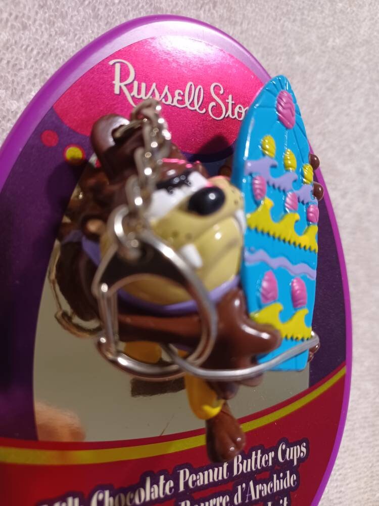 Vintage Looney Tunes Taz Surfing Keychain With Easter Egg Shaped ...