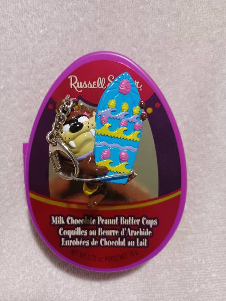 Vintage Looney Tunes Taz Surfing Keychain With Easter Egg Shaped ...