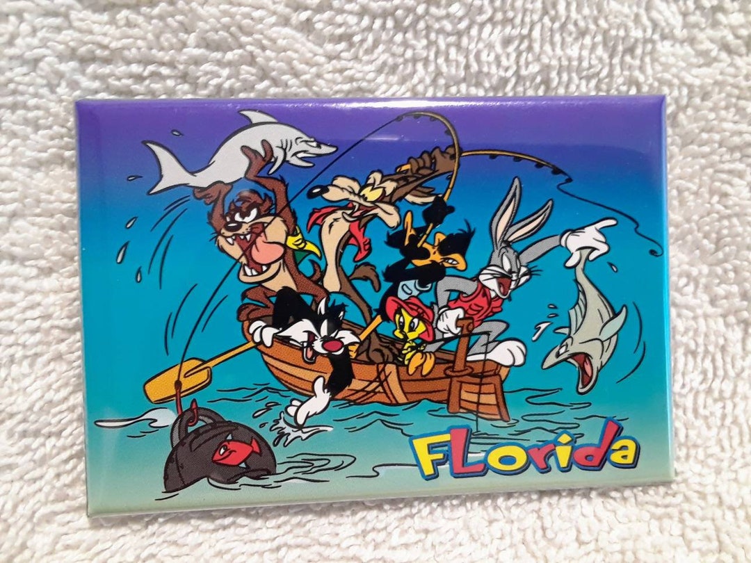 Vintage Looney Tunes Fishing in Florida Magnet - Etsy