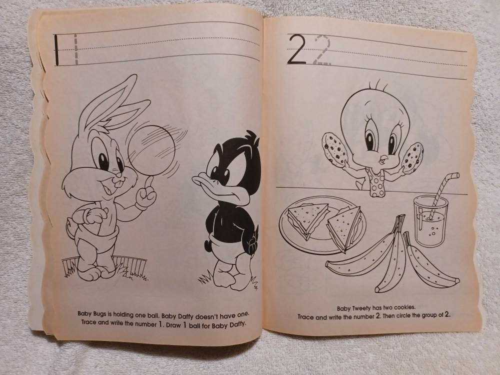 Vintage Looney Tunes Tiny Toon Count on Numbers Coloring & Activity ...