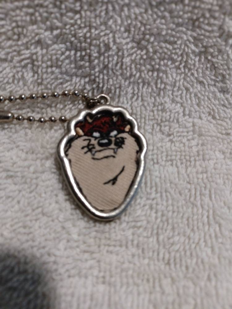 Vintage Looney Tunes Taz Face Embroidered Necklace - Etsy