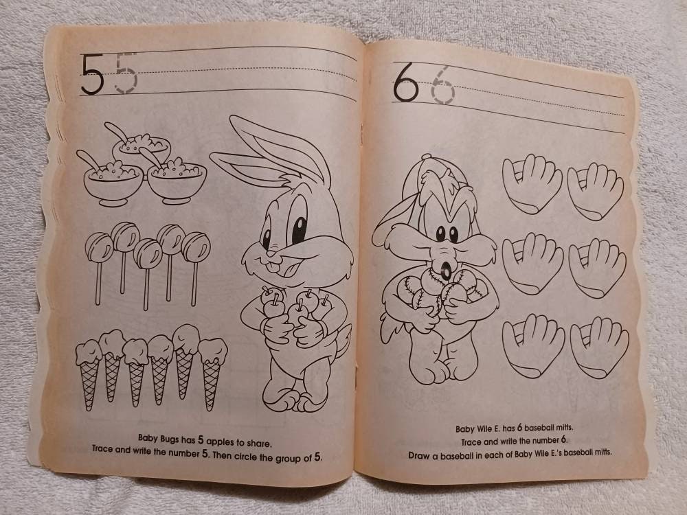 Vintage Looney Tunes Tiny Toon Count on Numbers Coloring & Activity ...