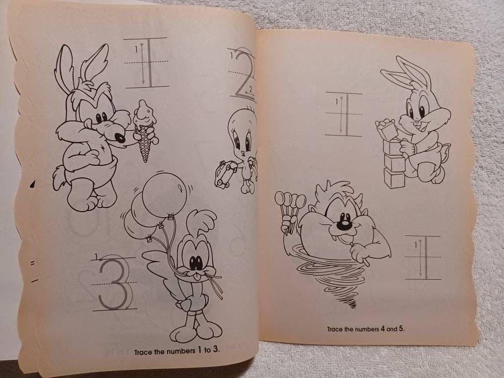 Vintage Looney Tunes Tiny Toon Count on Numbers Coloring & Activity ...