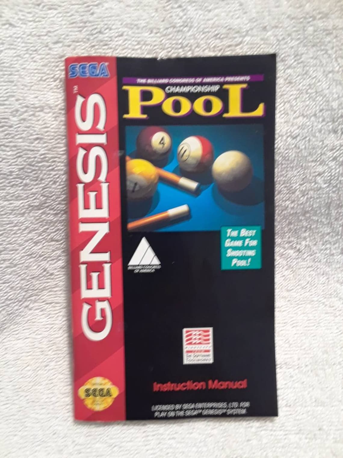 Sega Genesis Championship Pool Video Game - Etsy