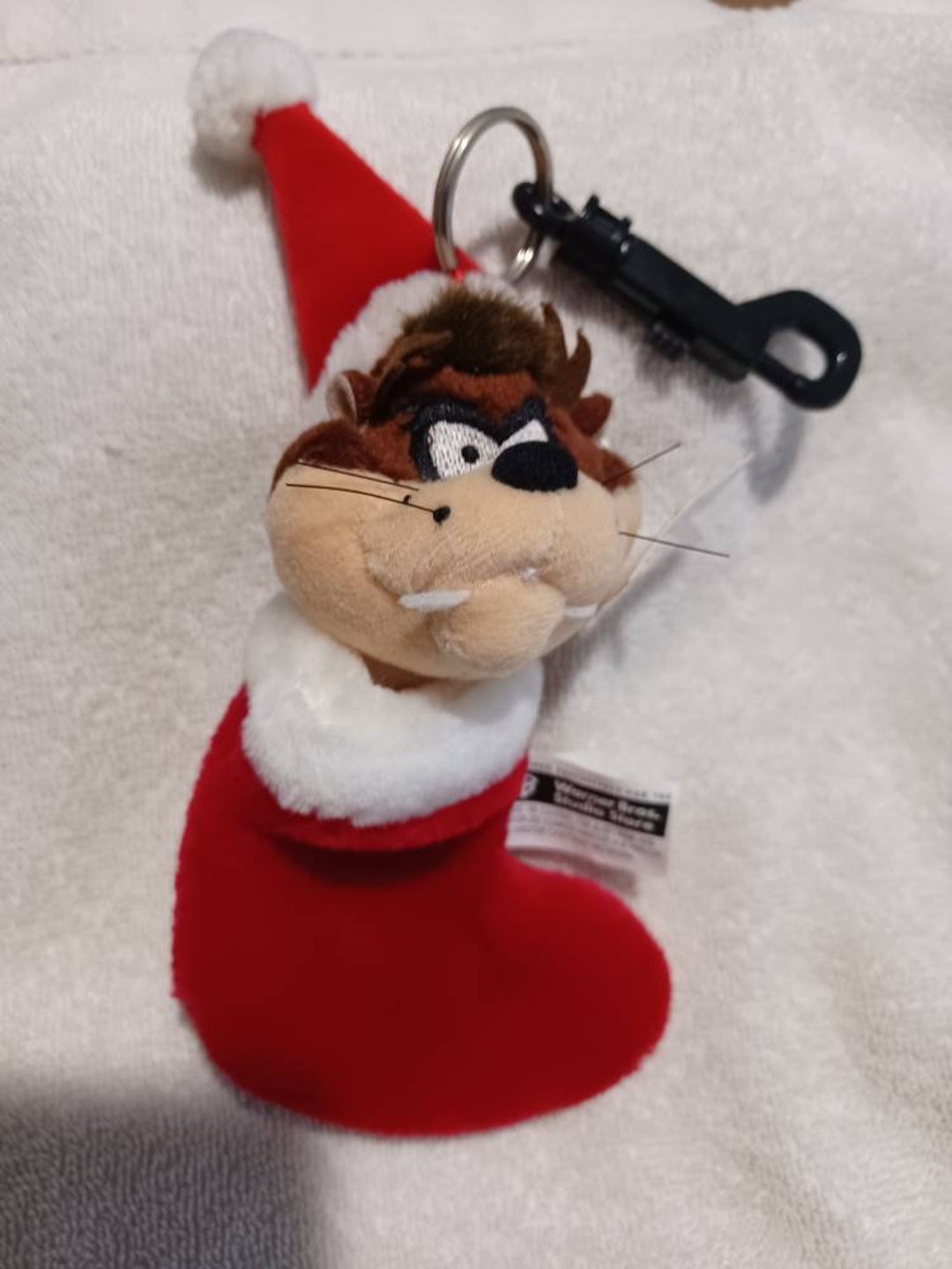 Vintage Looney Tunes Santa Taz Christmas Clip on Keyring - Etsy