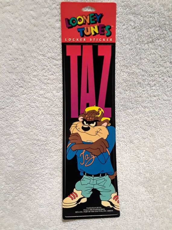 Vintage Looney Tunes Taz With Attitude Locker Sticker | Etsy