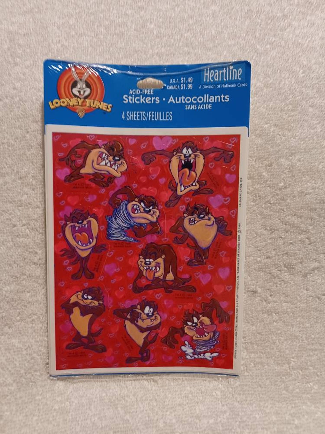 Vintage Looney Tunes Tasmanian Devil Stickers - Etsy