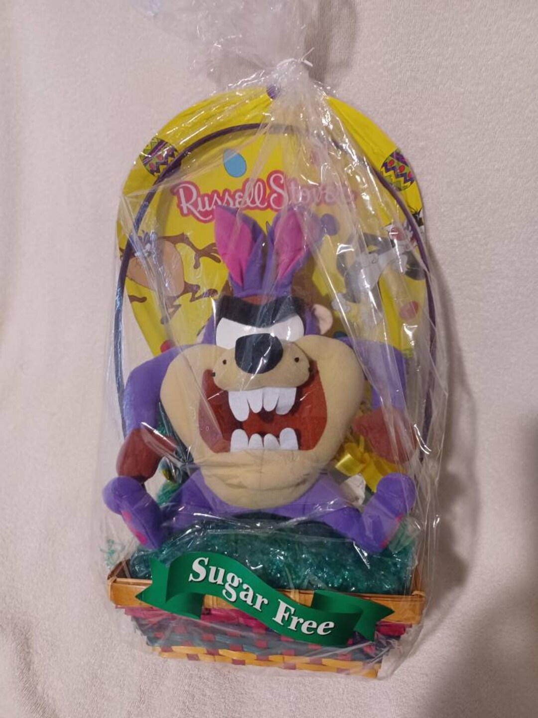 Vintage Looney Tunes Taz as Easter Bunny Plush in Basket - Etsy