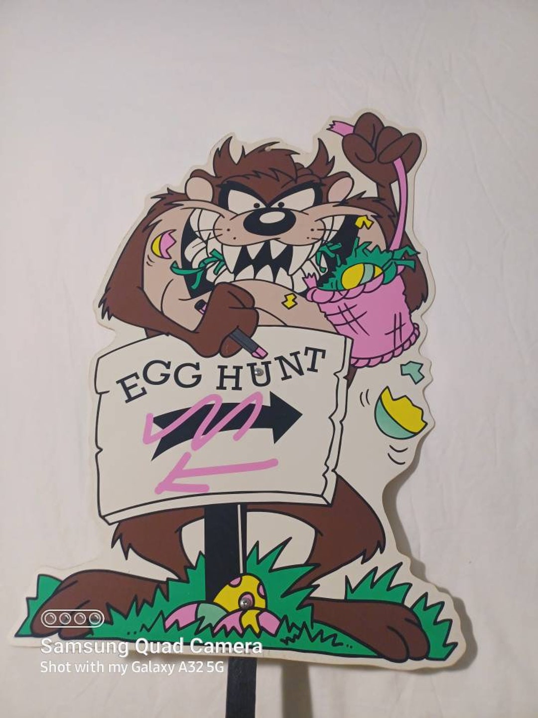 Vintage Looney Tunes Taz Easter Egg Hunt Yard Sign Stake - Etsy