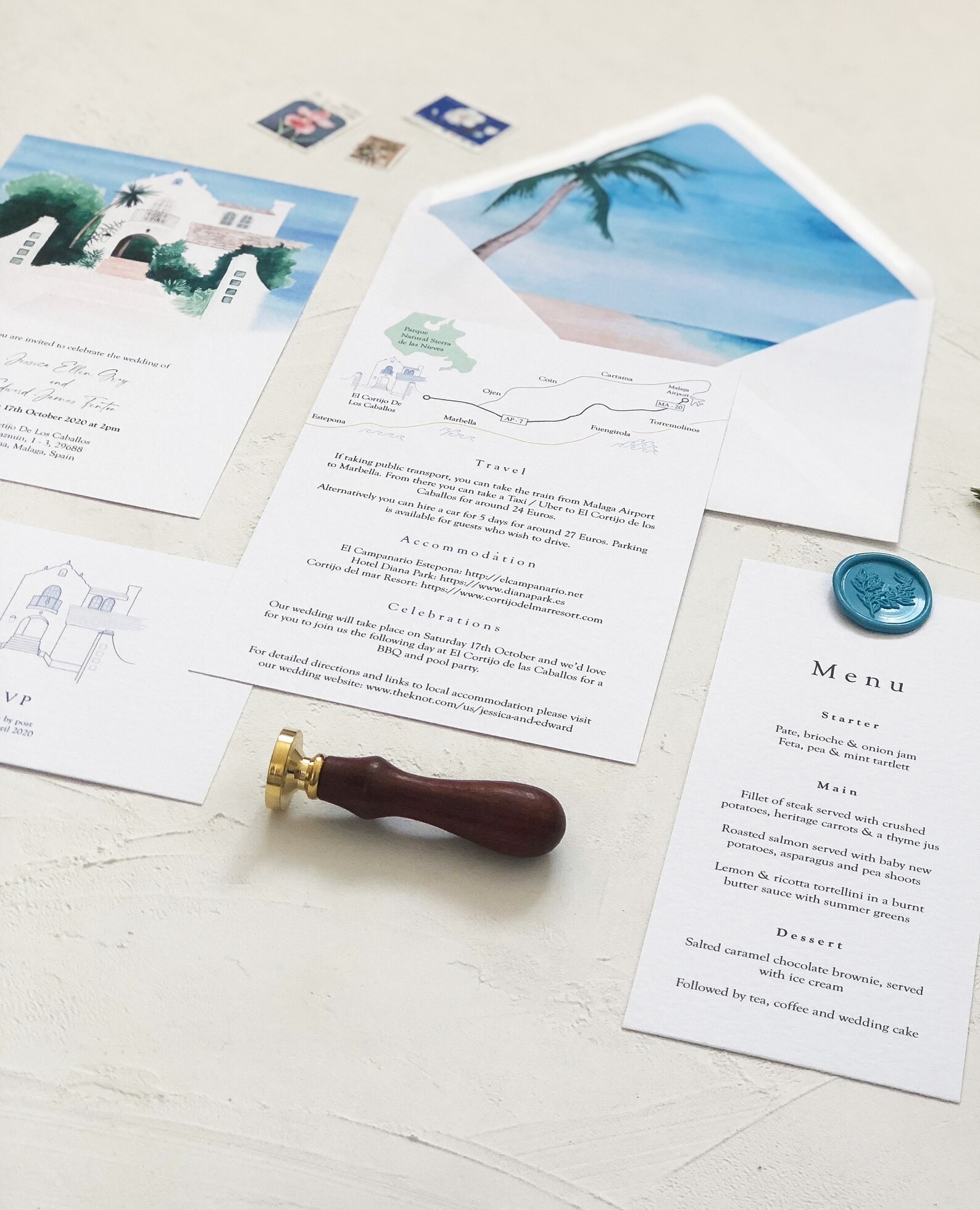 Destination wedding invitation suite Watercolour travel | Etsy