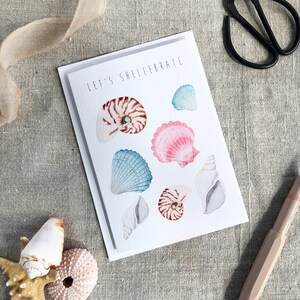 Celebration Card | Sea Shell Card | Beach Card | Ocean Card - Etsy