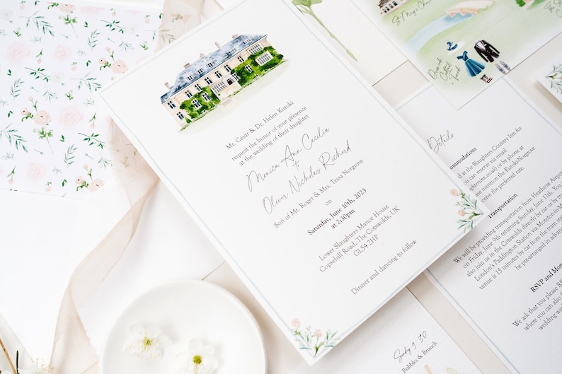 Custom Venue Illustration | Bespoke Watercolour Wedding Map | Wedding ...