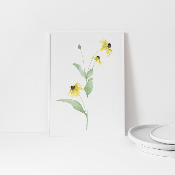 Yellow Flowers Print - Etsy
