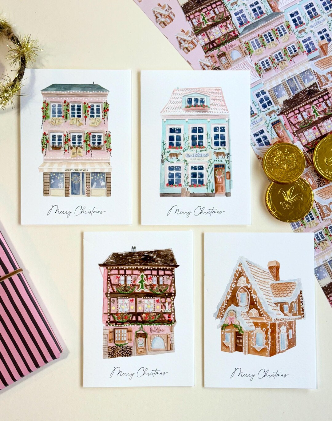 Traditional Christmas Cards | Luxury Christmas Cards - Etsy