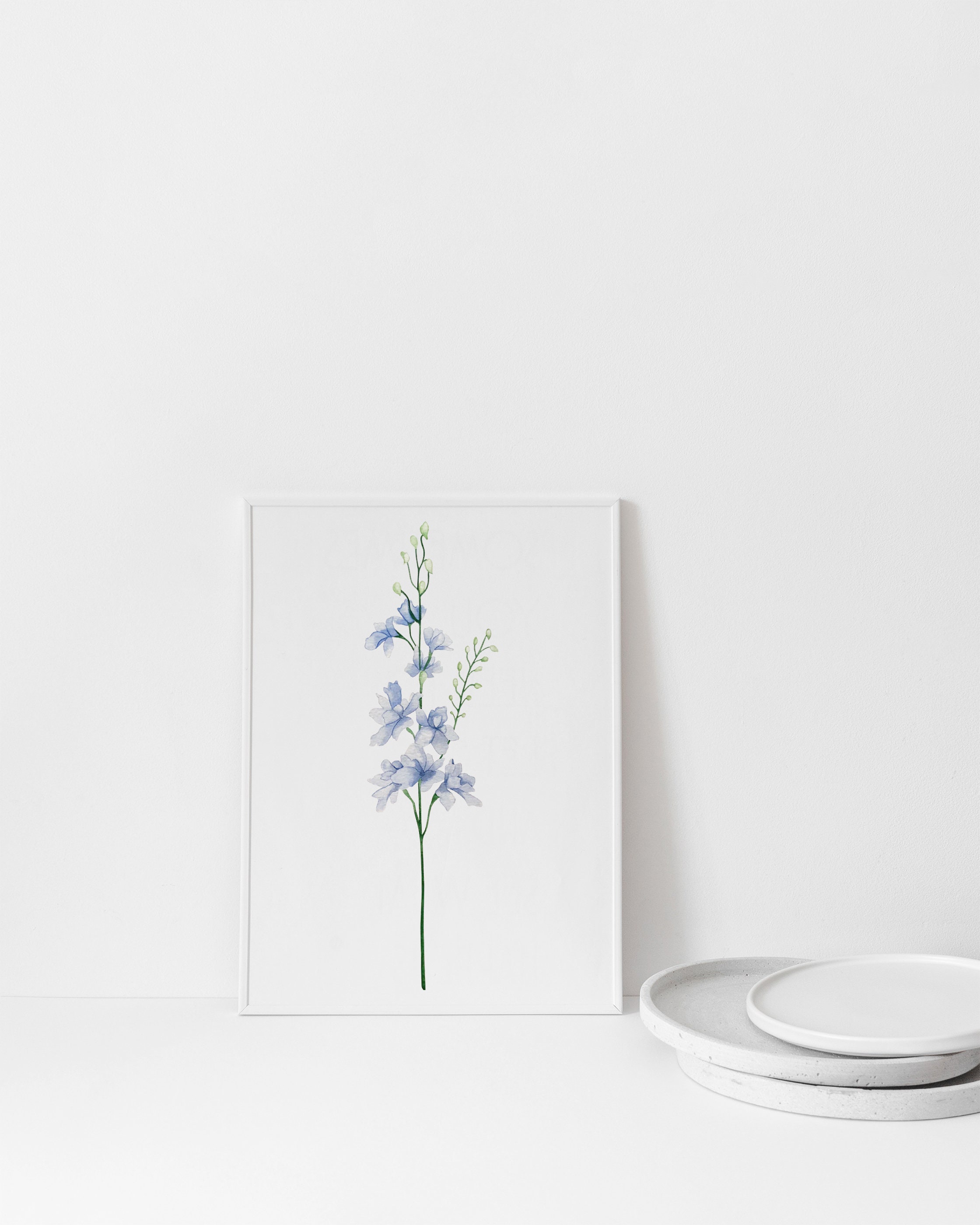 Blue Watercolour Print Blue Botanical Print Blue Flower - Etsy
