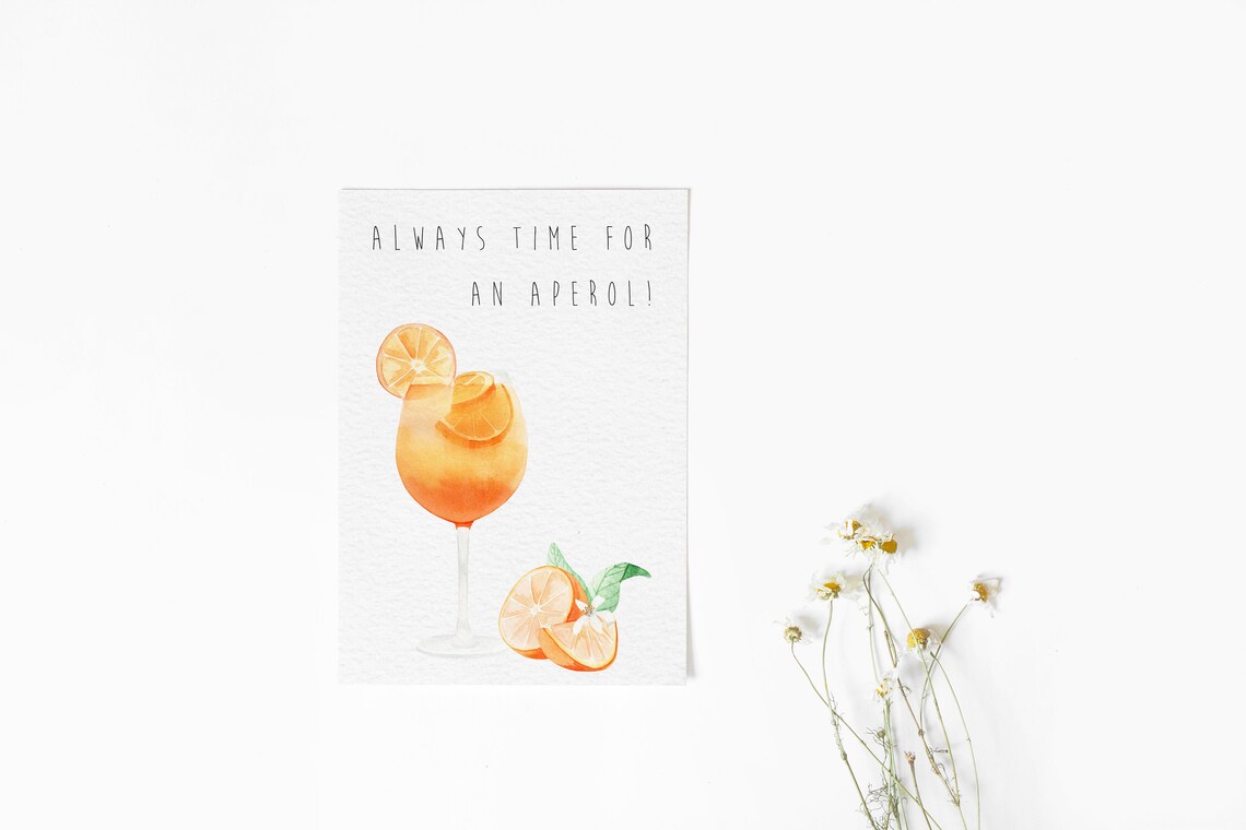 Aperol Spritz Card Summer Celebration Card Cocktail Card - Etsy