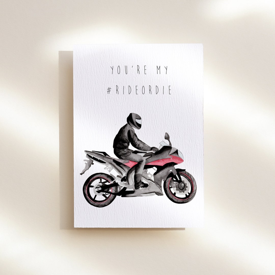 Ride or Die Valentines Card | Motorcycle Card | Motorbike Card for Him ...