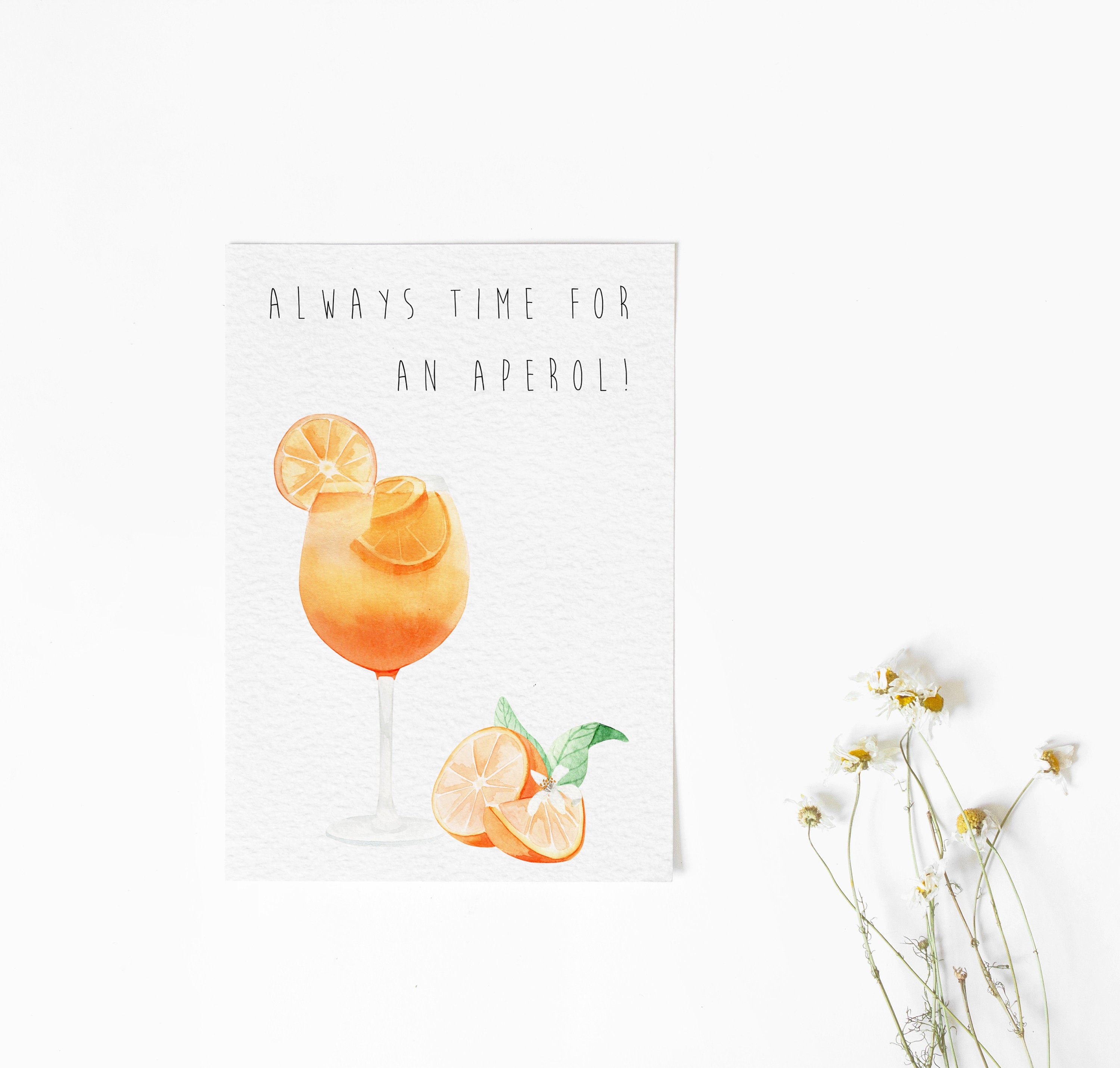 Aperol Spritz card Summer celebration card Cocktail card | Etsy