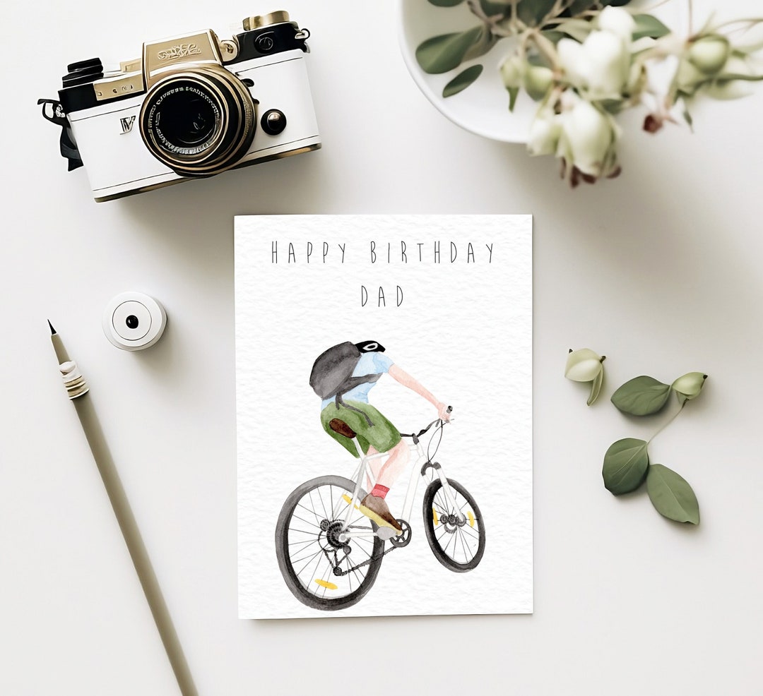 Cycling Card for Dad | Cyclist Card | Happy Birthday Bike Card - Etsy