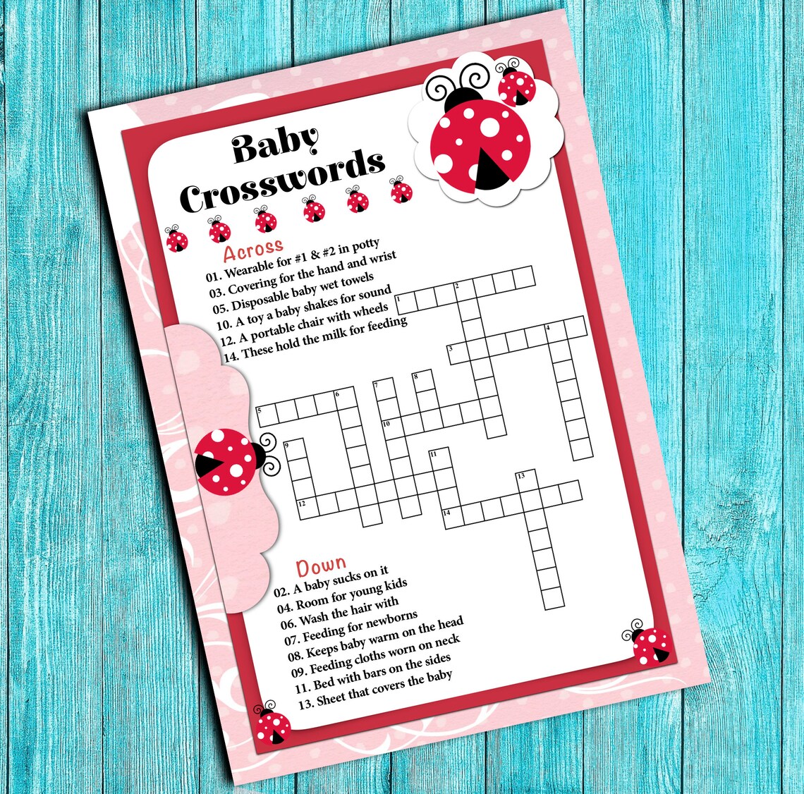 Ladybug Baby Shower Games Package, Printable Baby Shower Games, Ladybug ...