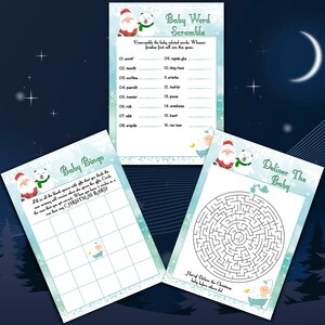 Christmas Baby Shower Games Package, Christmas Themed Baby Shower ...