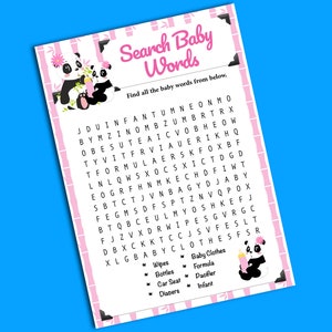 Panda Baby Shower Games for Girls Package, Panda Bear Baby Shower Games ...
