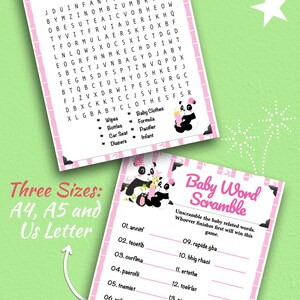 Panda Baby Shower Games for Girls Package, Panda Bear Baby Shower Games ...