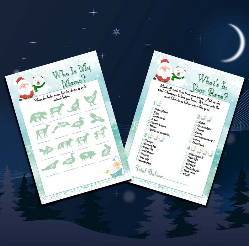 Christmas Baby Shower Games Package, Christmas Themed Baby Shower ...