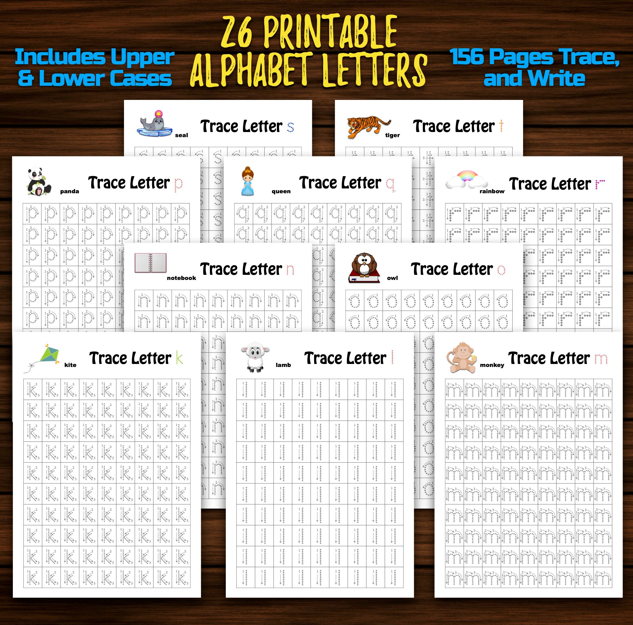 Printable Alphabet Tracing Worksheets for Kids, 156 Autism Worksheet ...