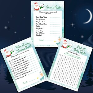 Christmas Baby Shower Games Package, Christmas Themed Baby Shower ...