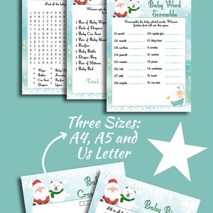 Christmas Baby Shower Games Package, Christmas Themed Baby Shower ...