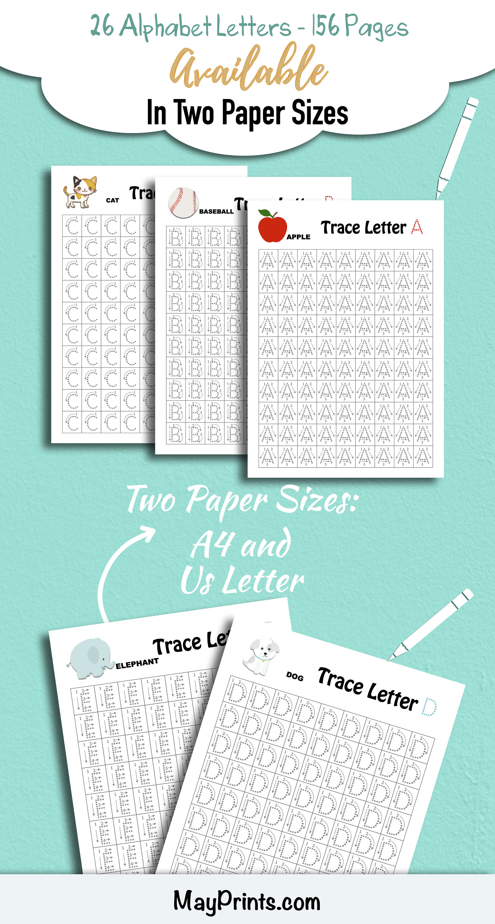 Printable Alphabet Tracing Worksheets for Kids, 156 Autism Worksheet ...