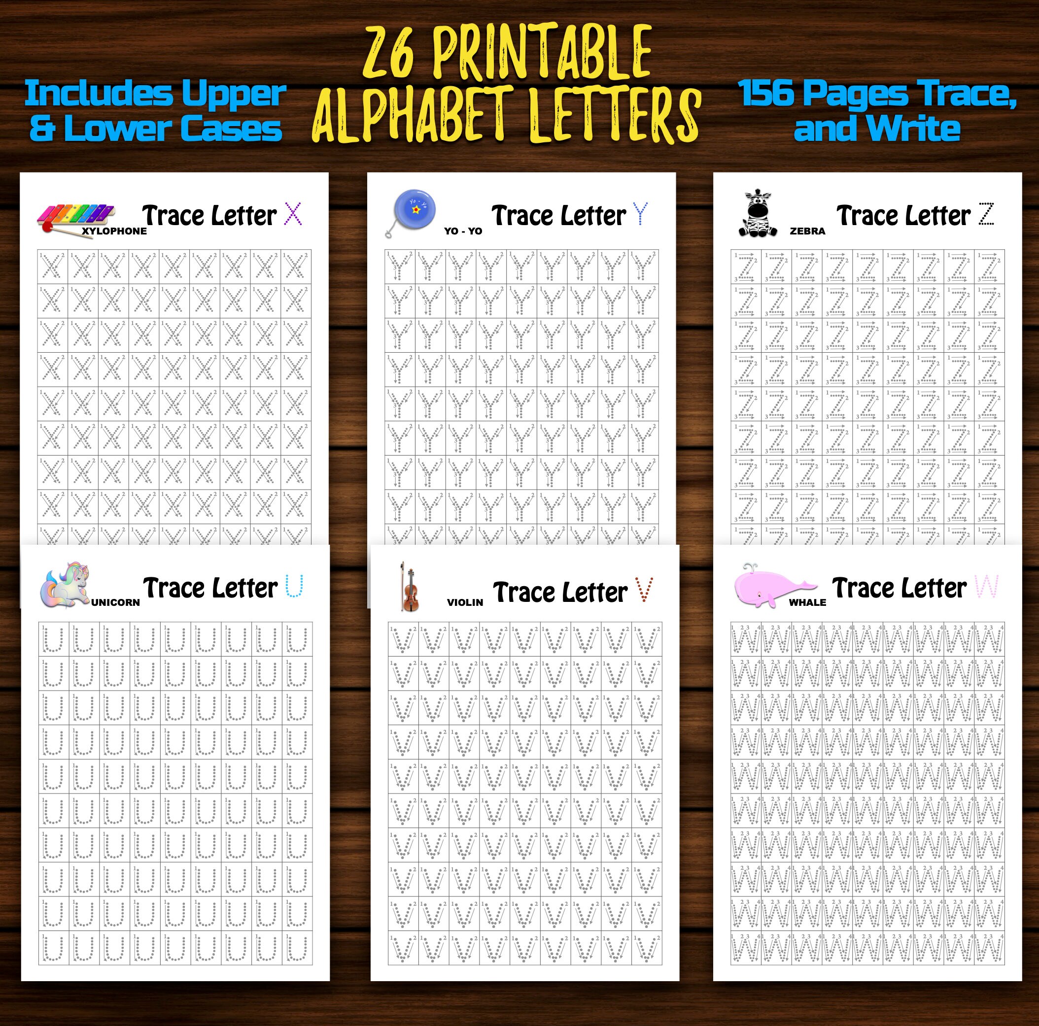 Printable Alphabet Tracing Worksheets for Kids, 156 Autism Worksheet ...