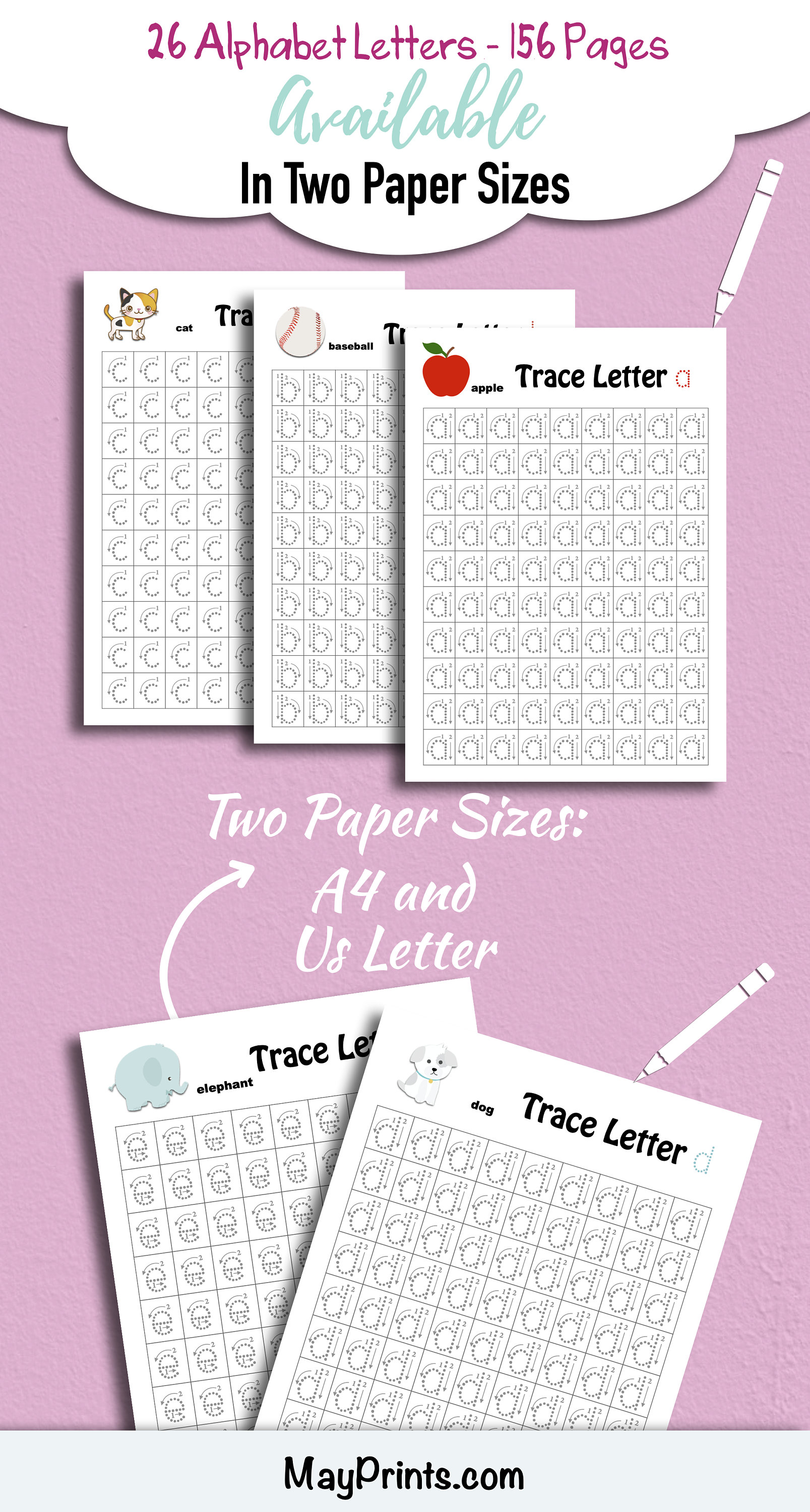 Printable Alphabet Tracing Worksheets for Kids, 156 Autism Worksheet ...
