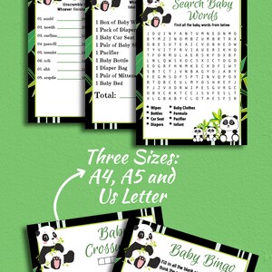 Panda Baby Shower Games Package, Panda Bear Baby Shower Games Set ...