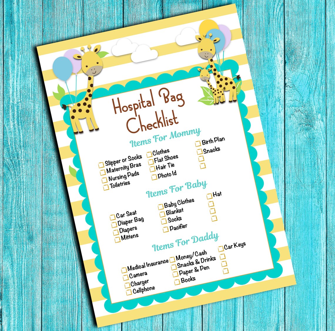 Giraffe Baby Shower Games Package, Unisex Giraffe Baby Shower Theme, 10 ...