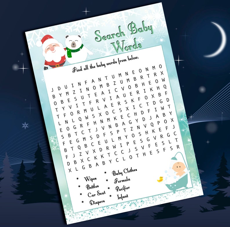 Christmas Baby Shower Games Package, Christmas Themed Baby Shower ...