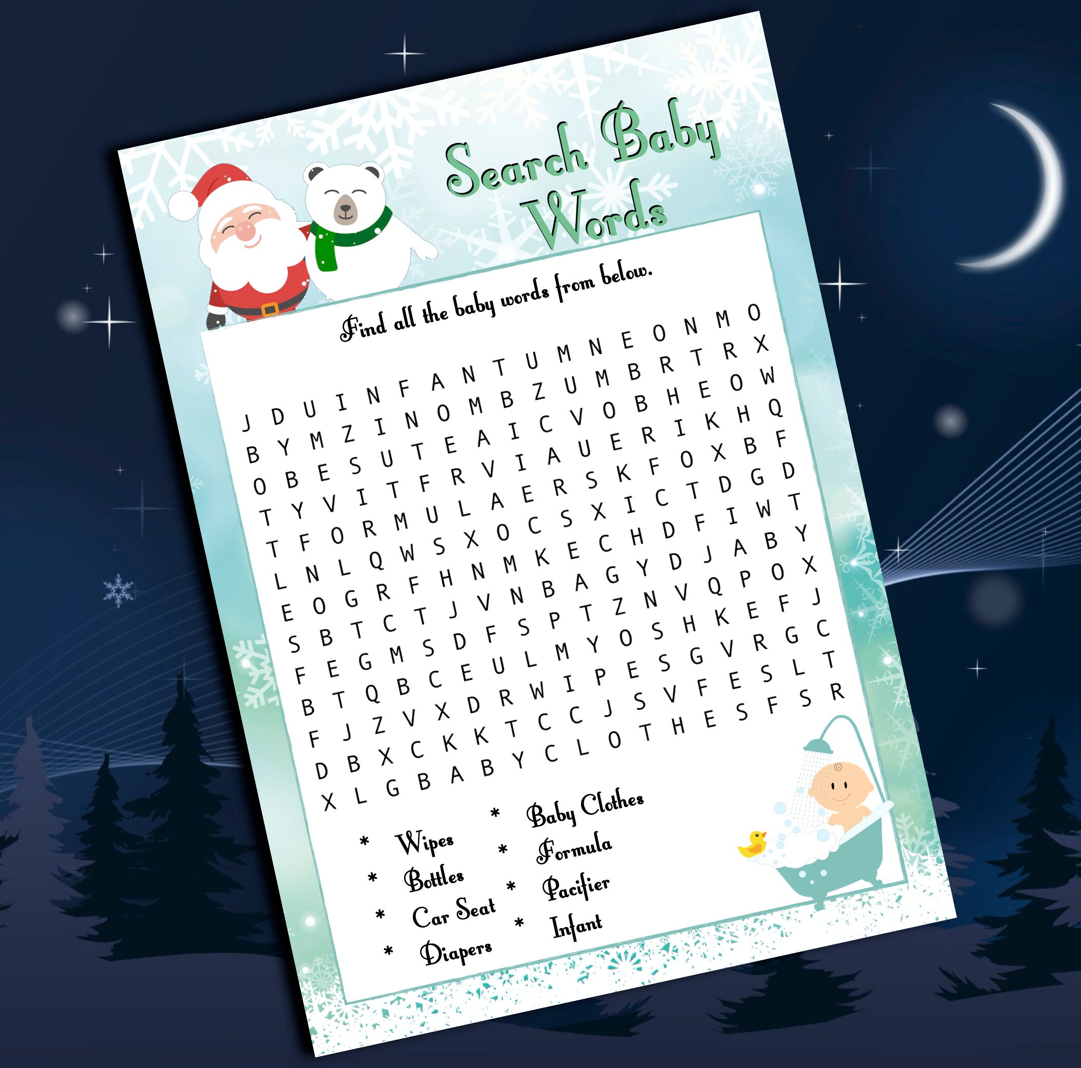 Christmas Baby Shower Games Package, Christmas Themed Baby Shower ...