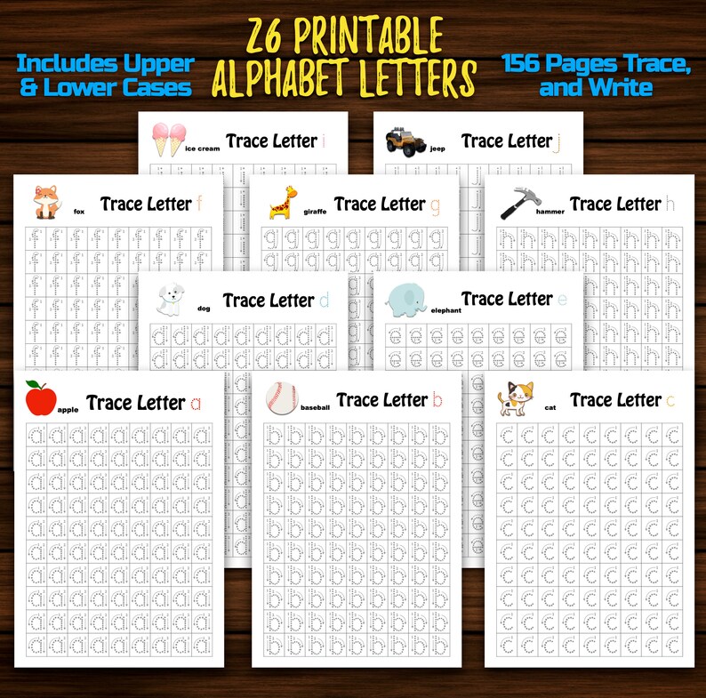 Printable Alphabet Tracing Worksheets for Kids, 156 Autism Worksheet ...