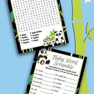 Panda Baby Shower Games Package, Panda Bear Baby Shower Games Set ...