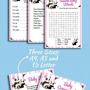 Panda Baby Shower Games for Girls Package, Panda Bear Baby Shower Games ...