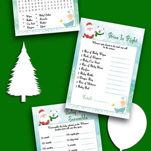 Christmas Baby Shower Games Package, Christmas Themed Baby Shower ...