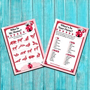 Ladybug Baby Shower Games Package, Printable Baby Shower Games, Ladybug ...