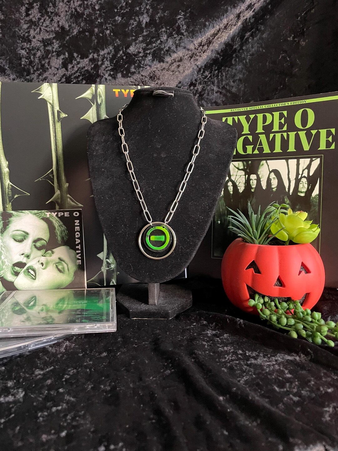 Type O Negative Symbol Logo Thick Chunky Steel Chain Gothic O-ring Doom ...