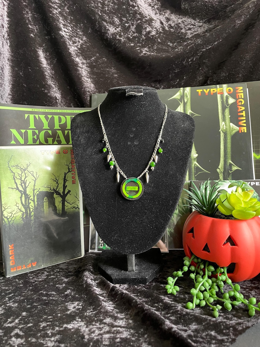 Type O Negative Symbol Steel Chain Link Green Beaded Gothic Doom ...