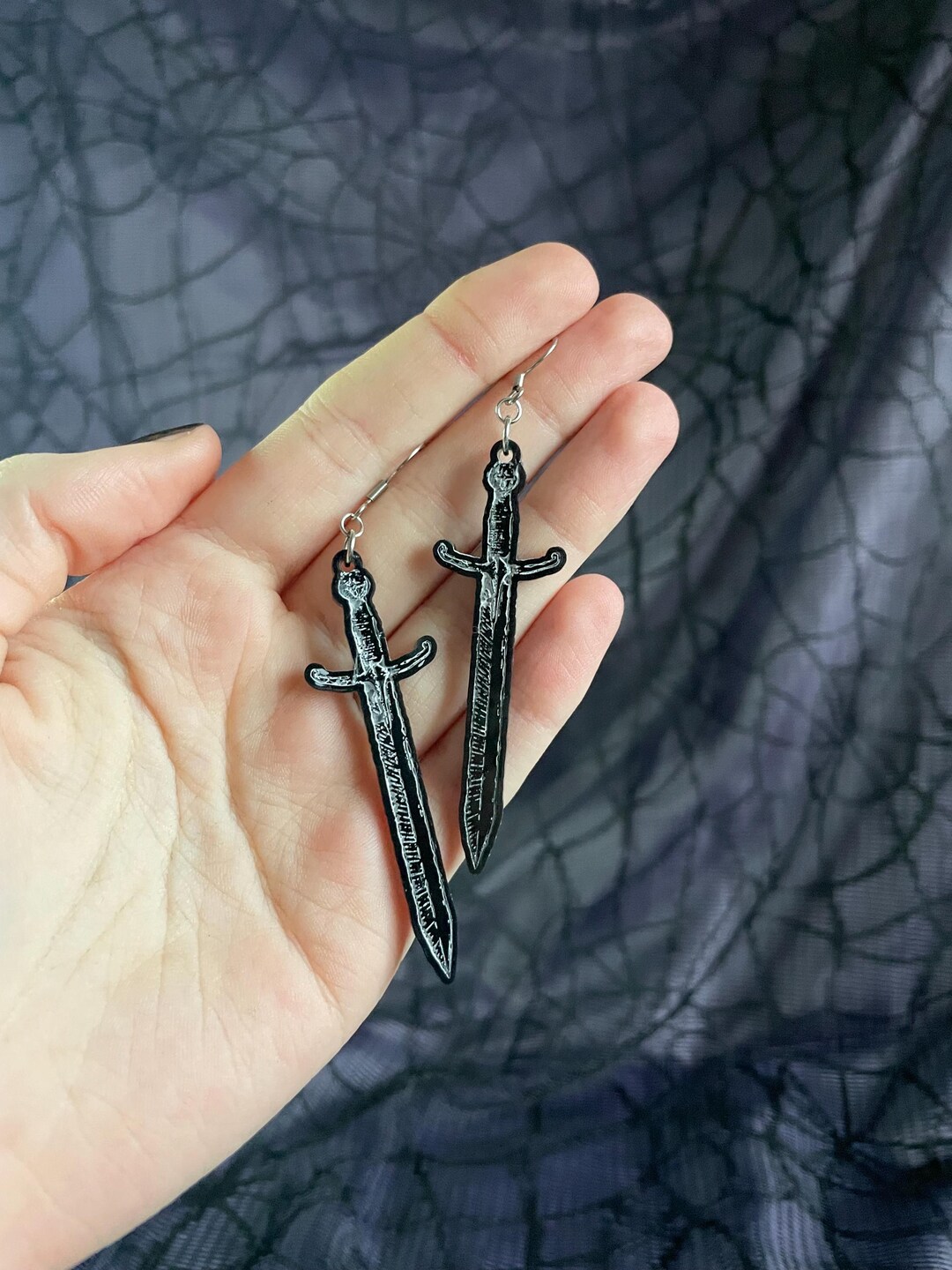 Medieval Woodcut Illustration Style Sword Weapon Earrings With Steel Hooks - Etsy
