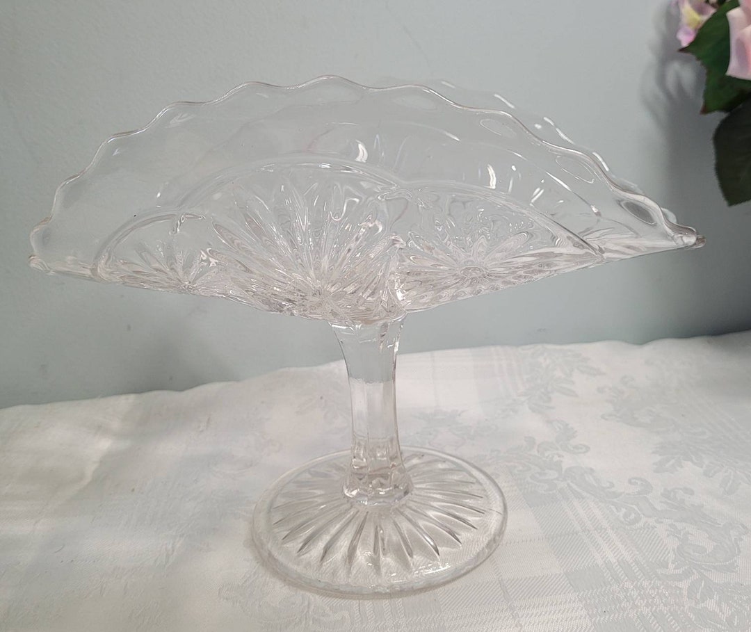 Bryce Higbee EAPG Feathered Medallion Pattern7.25h X 9.25w Pedestal ...