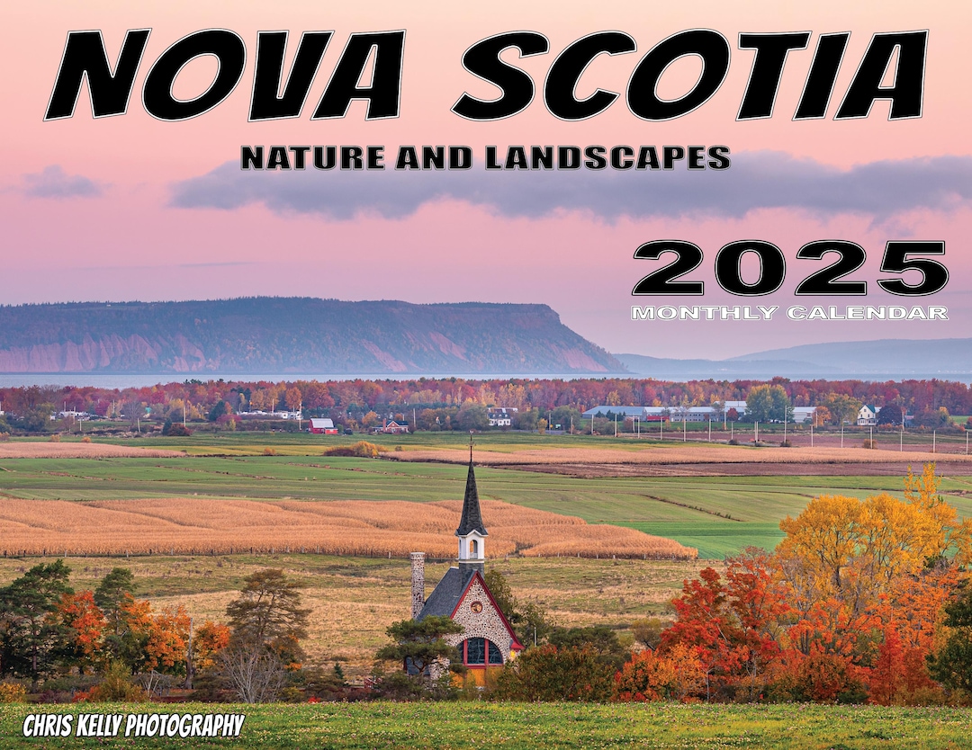 2025 Monthly Wall Calendar 8.5x11” Featuring Nova Scotian Landscape and ...