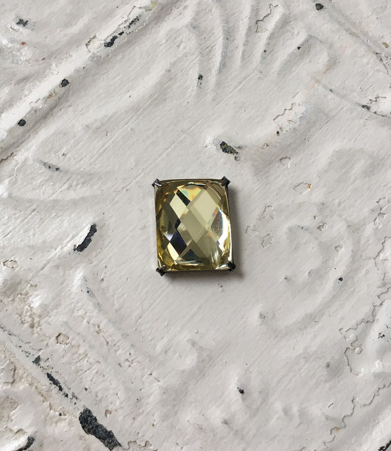 Large Rectangle Beadyellow Faceted Crystal Beadrectangle - Etsy