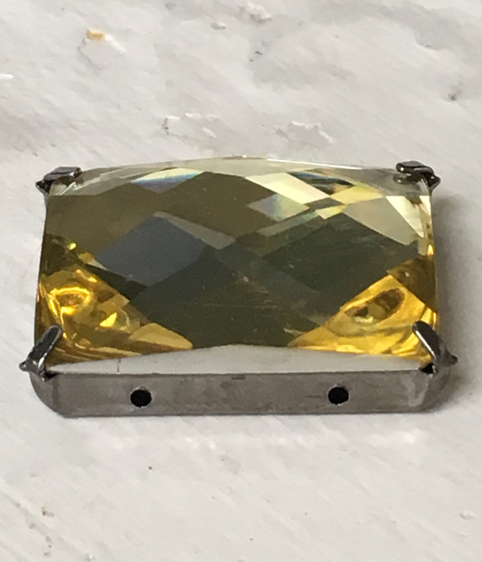 Large Rectangle Beadyellow Faceted Crystal Beadrectangle | Etsy